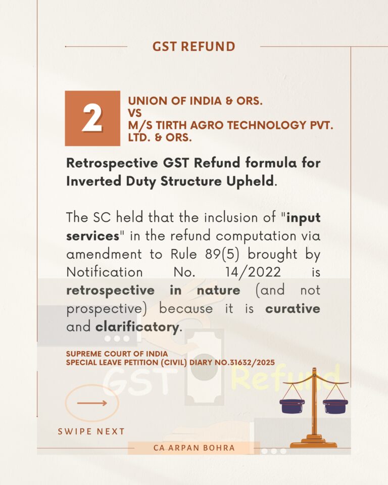 Top 5 GST Case Laws of July 2025 – Arpan Bohra & Co
